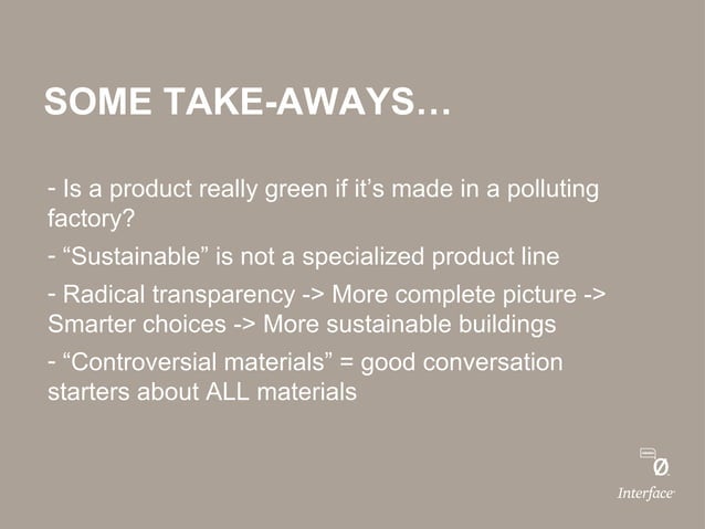 Interface Sustainability Presentation | PPT