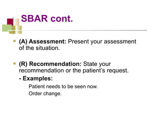 Sbar for Asilomar | PPT