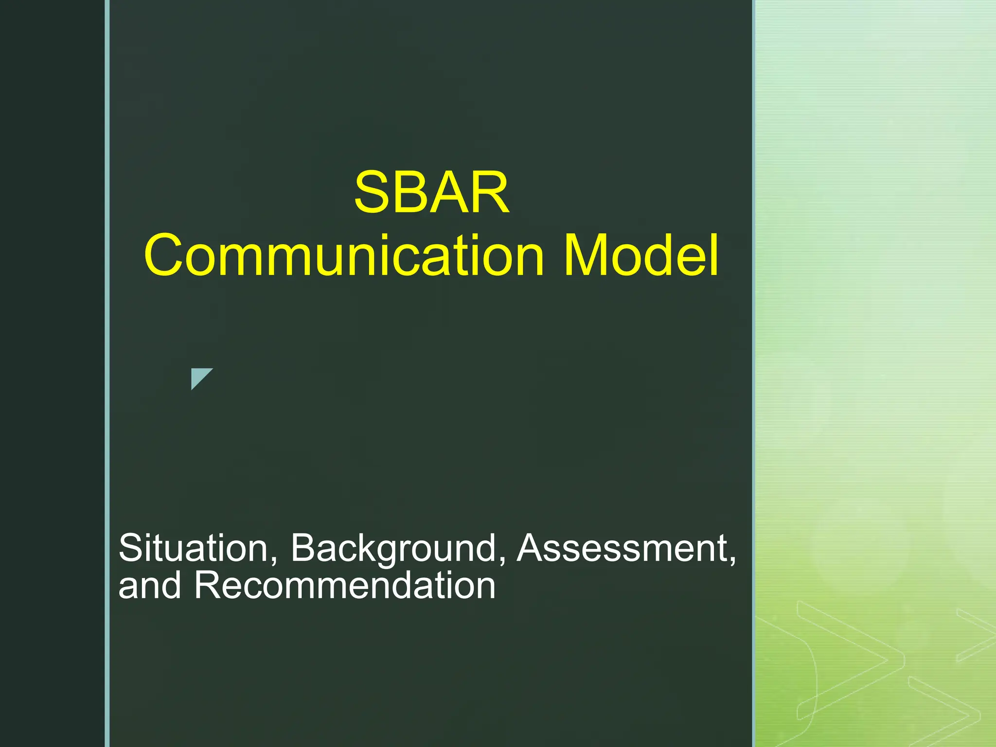 SBAR COMMUNICATION MODEL | PPT | First Aid | Injuries