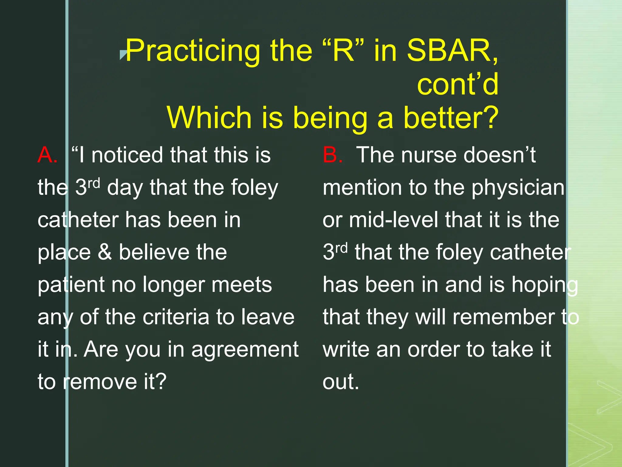 SBAR COMMUNICATION MODEL | PPT