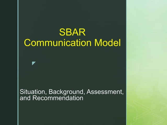 SBAR COMMUNICATION MODEL | PPT