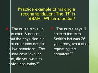 SBAR COMMUNICATION MODEL | PPT | First Aid | Injuries