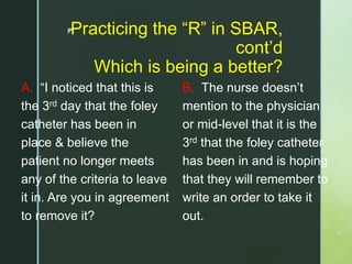 SBAR COMMUNICATION MODEL | PPT | First Aid | Injuries