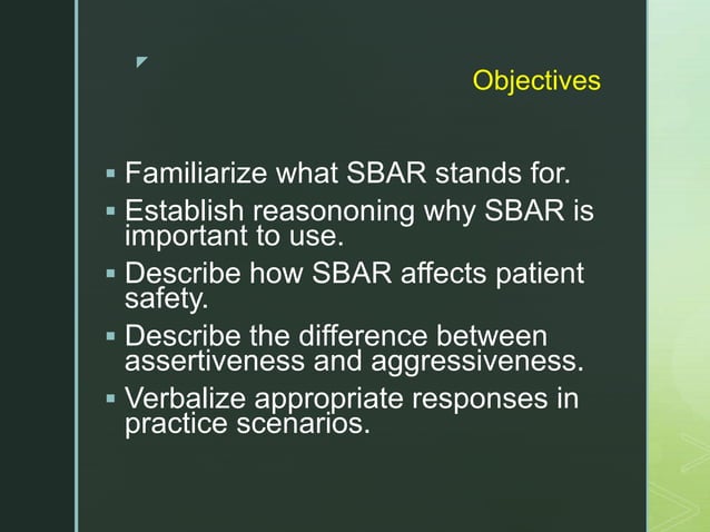 SBAR COMMUNICATION MODEL | PPT