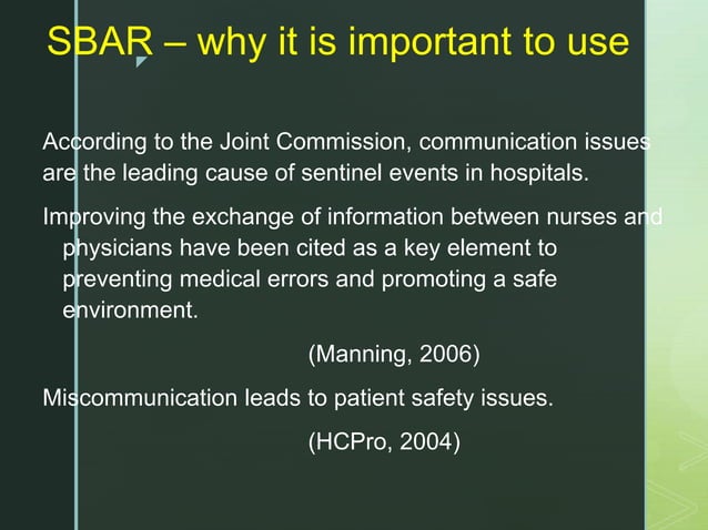 SBAR COMMUNICATION MODEL | PPT
