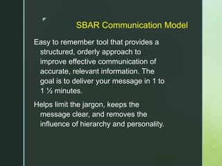 SBAR COMMUNICATION MODEL | PPT | First Aid | Injuries