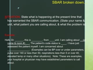 SBAR COMMUNICATION MODEL | PPT | First Aid | Injuries