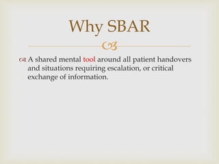 SBAR communication model in healthcare organization | PPTX