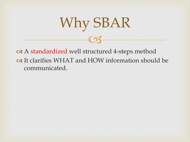 SBAR communication model in healthcare organization | PPTX
