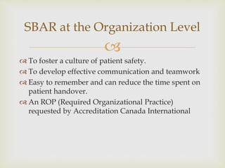 SBAR communication model in healthcare organization | PPTX