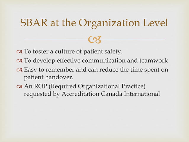 SBAR communication model in healthcare organization | PPTX