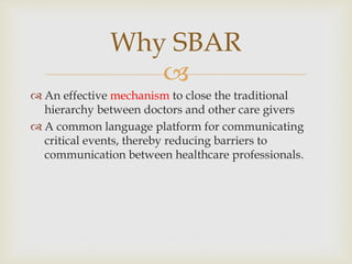 SBAR communication model in healthcare organization | PPTX