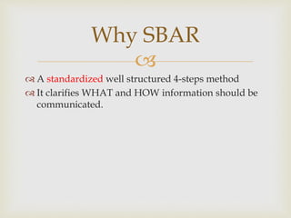 Sbar Communication Model