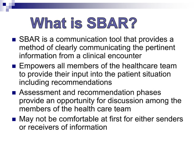 SBAR presentation | PPTX