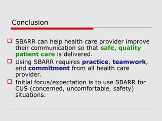 Sbarr communication tool | PPT