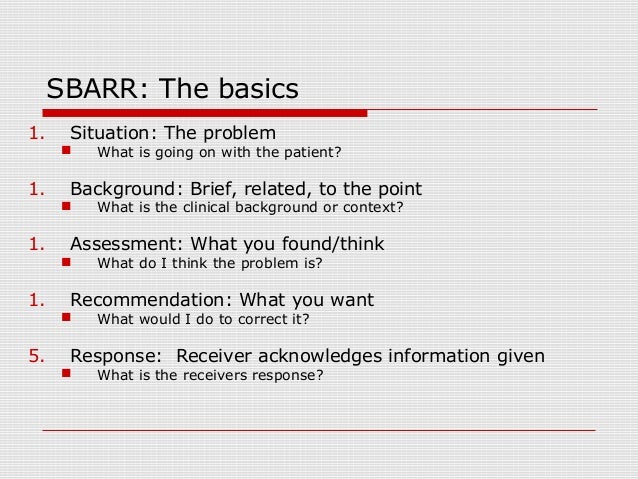 Sbarr communication tool