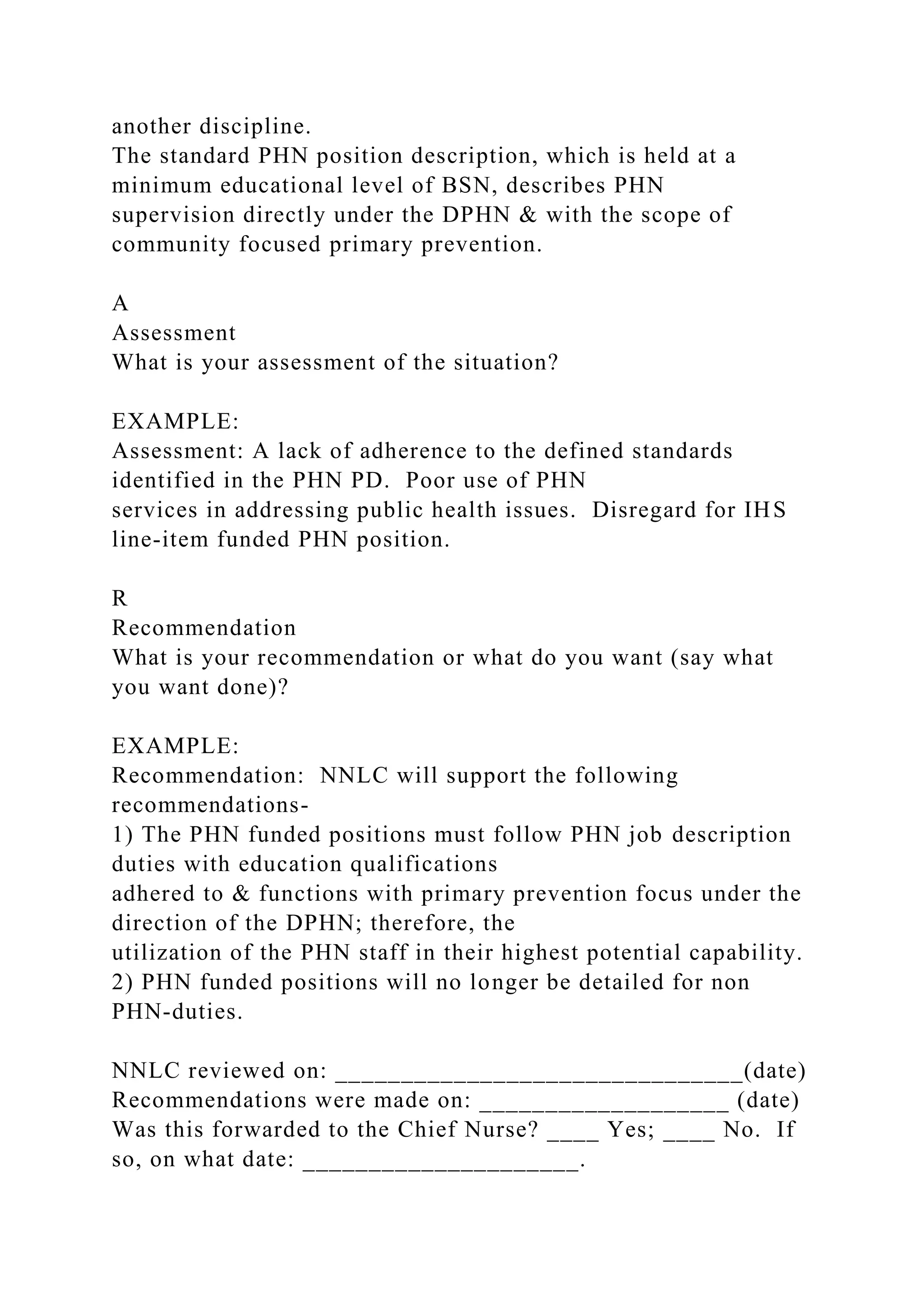 SBAR TEMPLATE – to submit issues of concern to NNLC The SBAR.docx