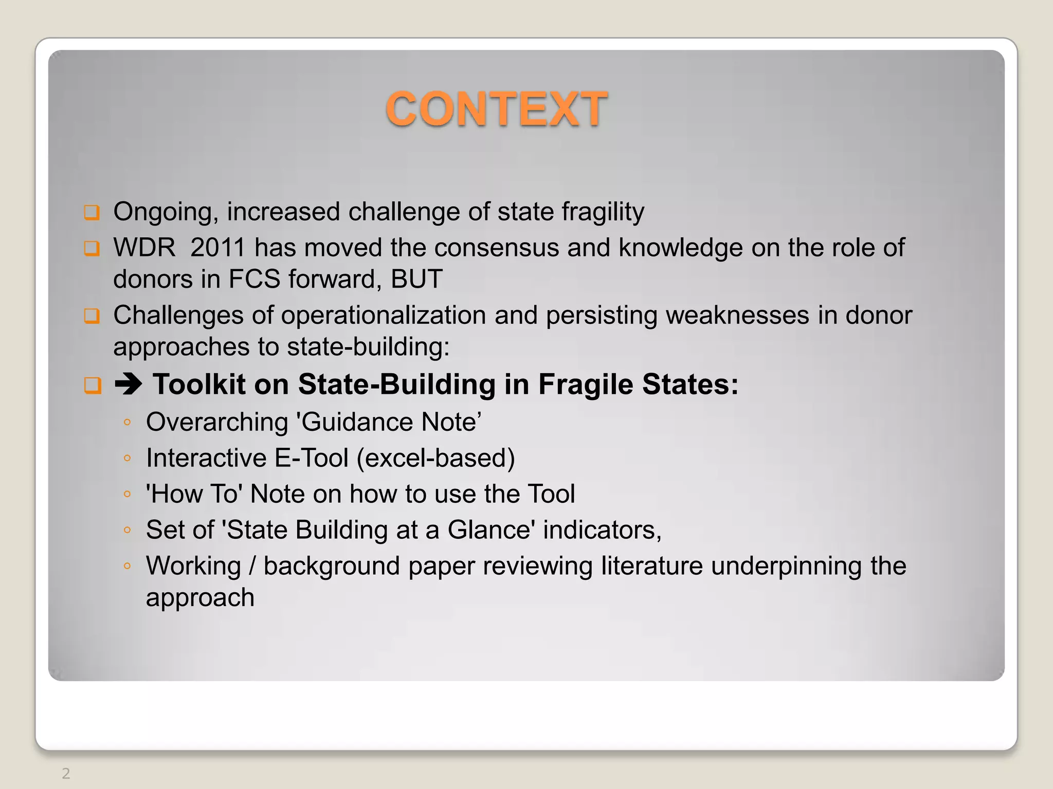 State-Building Assessment Tool (SBAT) | PPTX