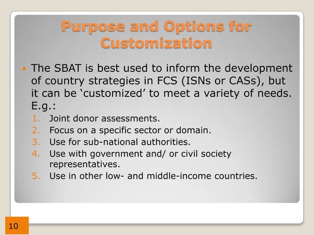 State-Building Assessment Tool (SBAT) | PPT
