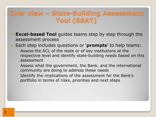 State-Building Assessment Tool (SBAT) | PPTX