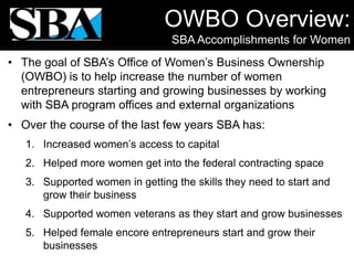 "Women in Business" Presentation with Erin Andrew, SBA | PPTX