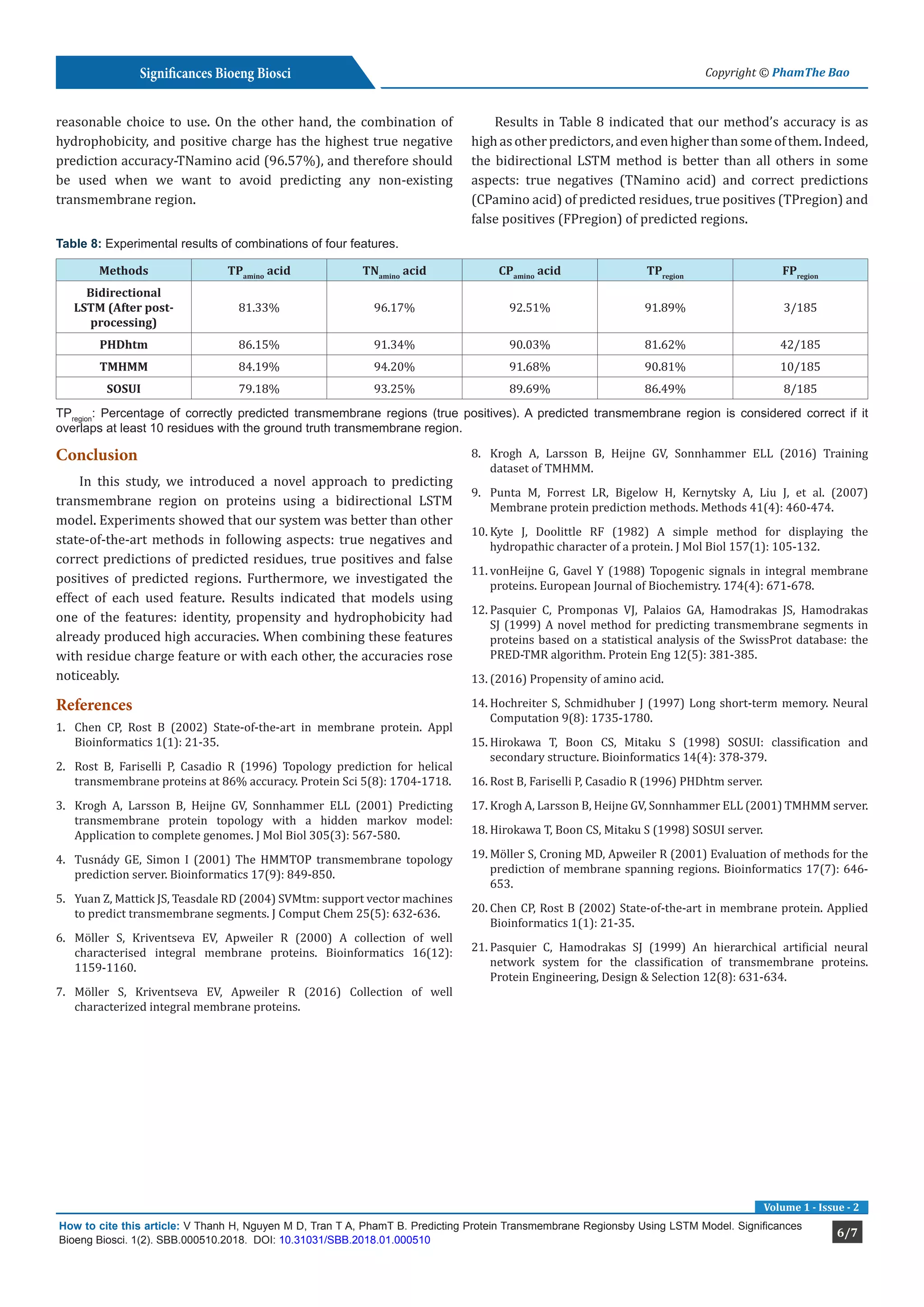 Crimson Publishers-Predicting Protein Transmembrane Regionsby Using LSTM Model | PDF