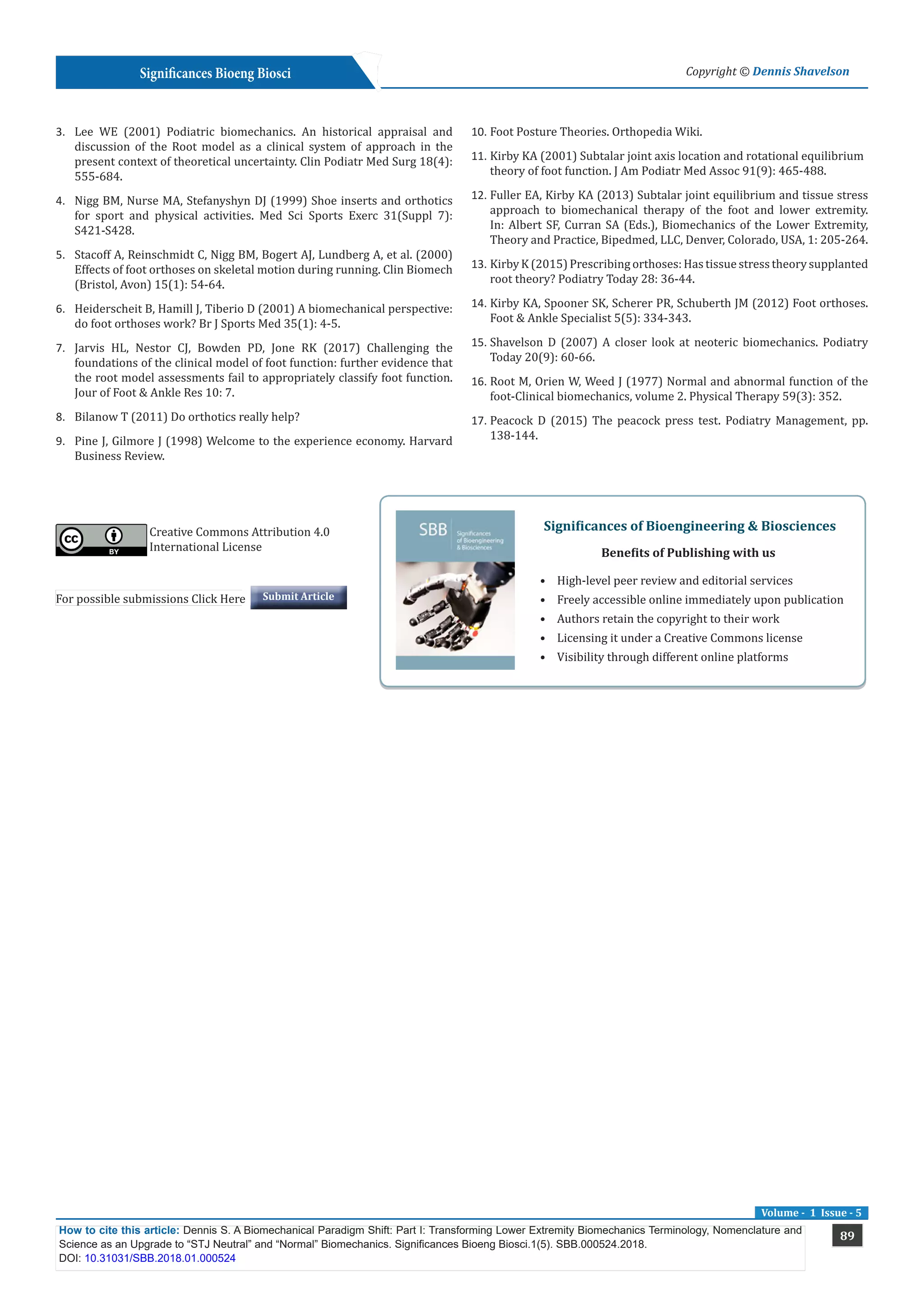 A Biomechanical Paradigm Shift: Part I: Transforming Lower Extremity ...