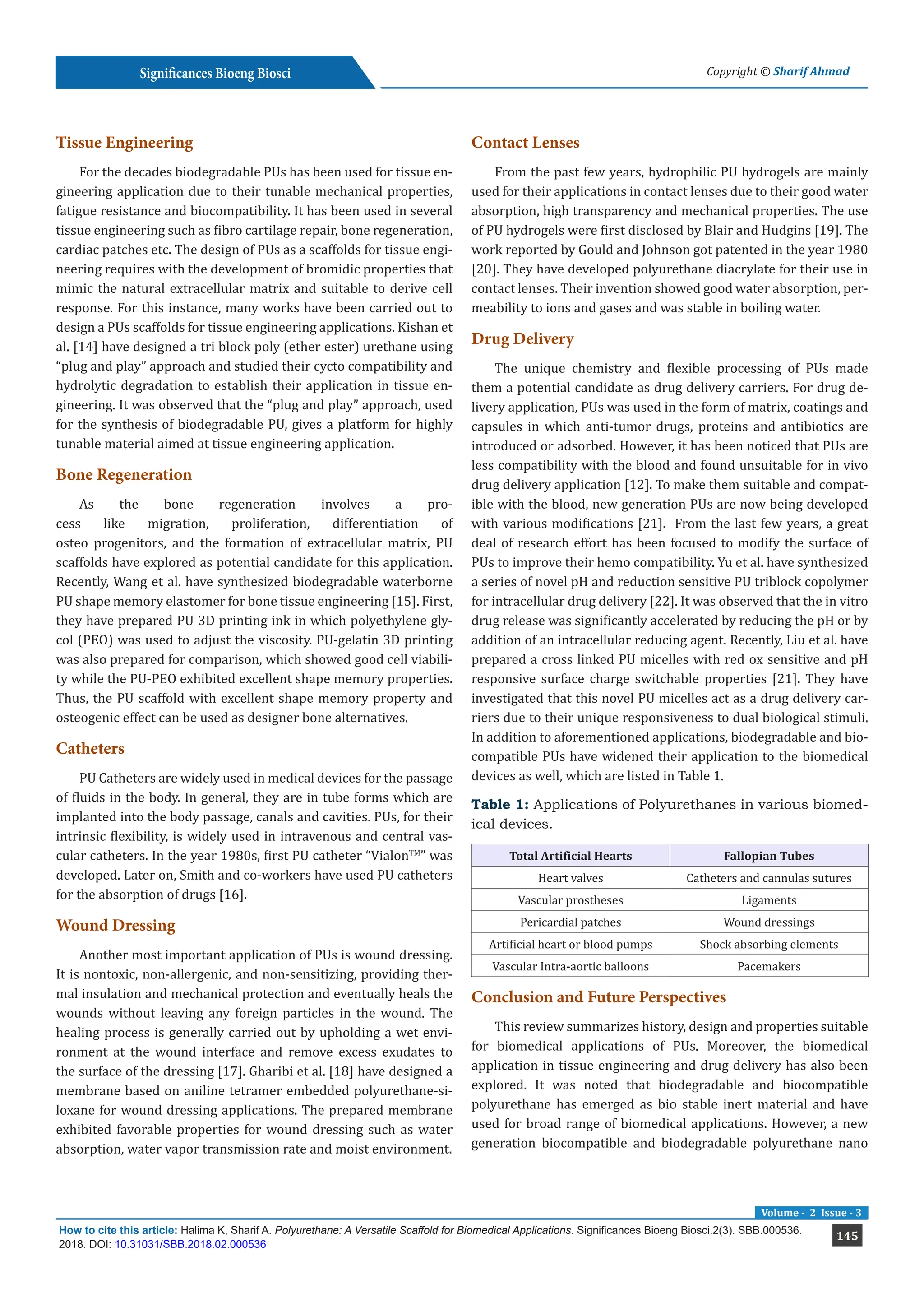 Polyurethane: A Versatile Scaffold for Biomedical Applications_Crimson Publishers | PDF