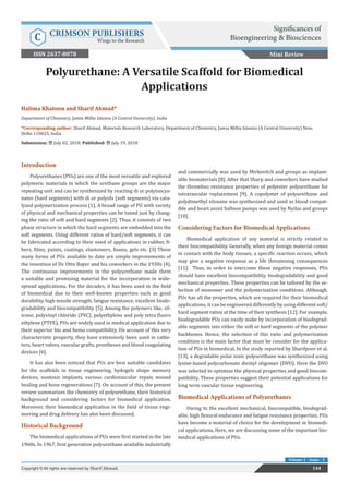 Polyurethane: A Versatile Scaffold for Biomedical Applications_Crimson ...