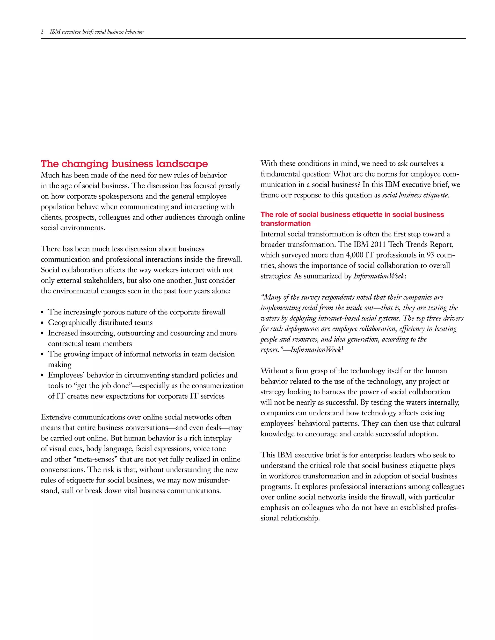 IBM Social Business Behavior | PDF