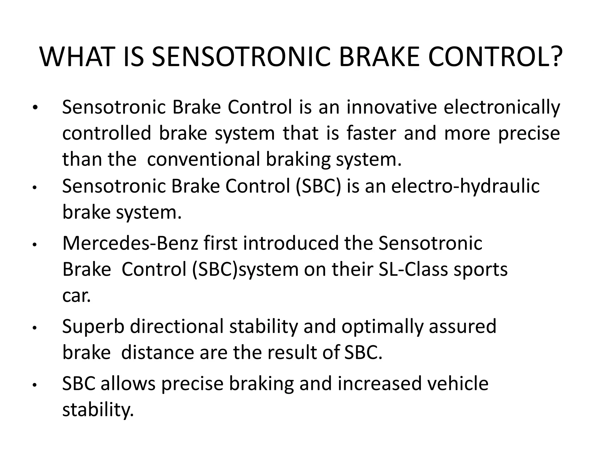 Sensotronic Brake Control | PPTX