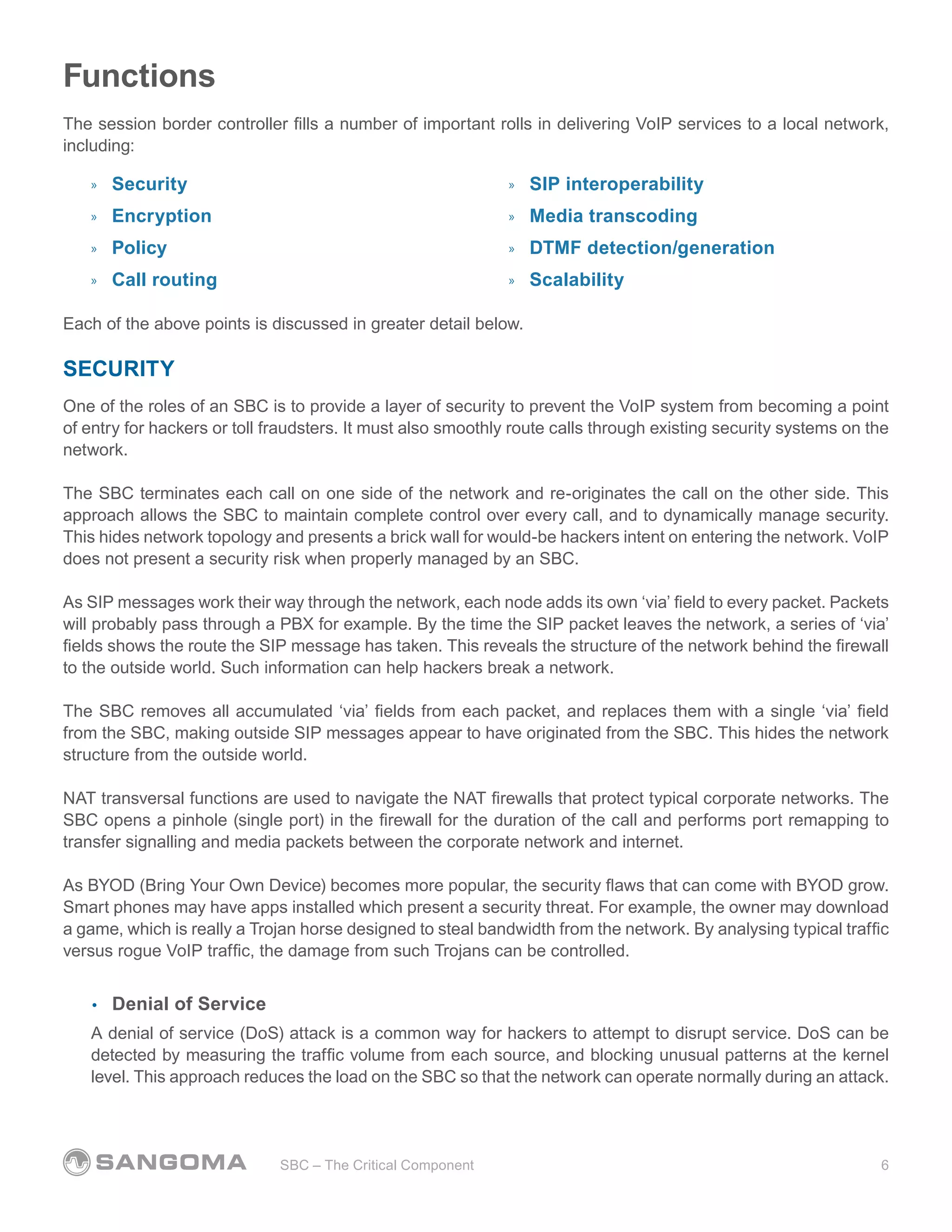 Sbc the-critical-component for a successful IP PBX Deloyment | PDF