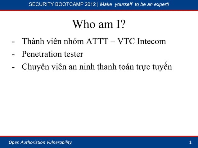 SBC 2012 - Lỗ hổng trong cài đặt giao thức OAuth và nguy cơ với người dùng (Nguyễn Thành Long ...