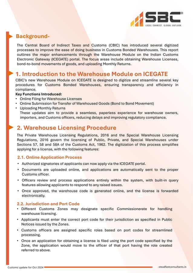 SBC_Customs-Update-Digitization-of-Customs-Bonded-Warehouse-Procedures.pdf | Logistics | Business