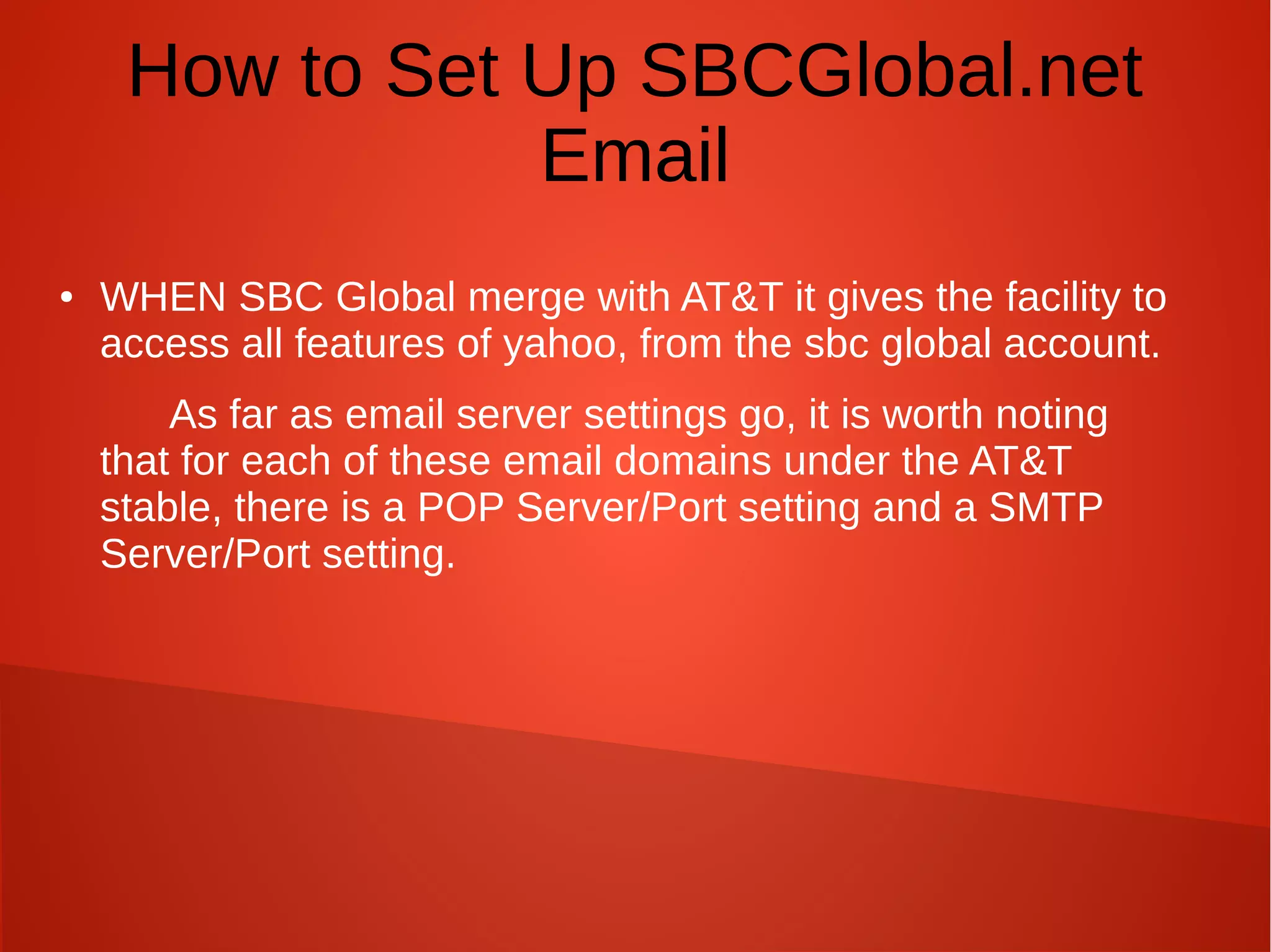 How to Set Up SBCGlobal.net Email? | ODP