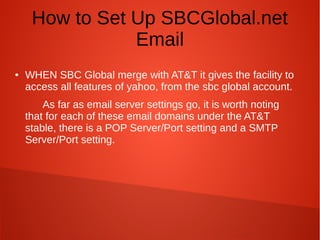 How to Set Up SBCGlobal.net Email? | ODP