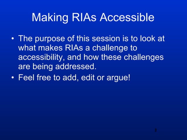 Making RIAs Accessible - Spring Break 2008 | PPT | Browsers | Computer ...