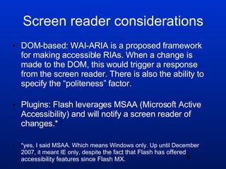 Making RIAs Accessible - Spring Break 2008 | PPT | Browsers | Computer ...