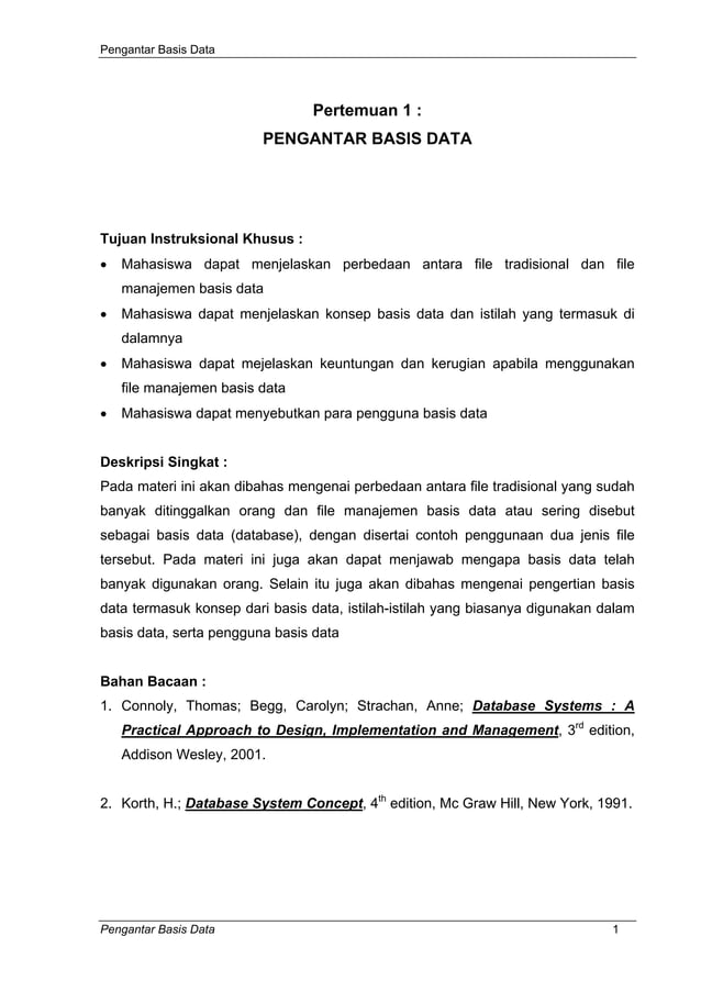 Pengantar sistem basis data | PDF