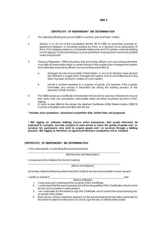 Sbd 4 and sbd 9 legal aid | DOCX | Business Accounting & Finance | Business