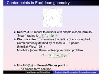 Slides: The Centroids of Symmetrized Bregman Divergences | PDF