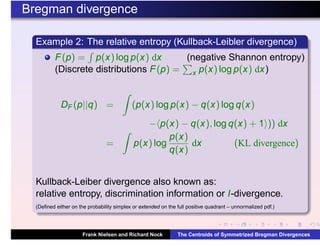 Slides: The Centroids of Symmetrized Bregman Divergences | PPT
