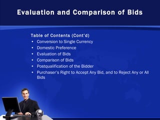 Sbd procurement of goods 5 evaluation and comparison of bids | PPT