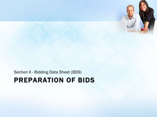 Sbd procurement of goods section ii bidding data sheets | PPT