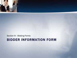 Sbd procurement of goods section iv bidding forms | PPT