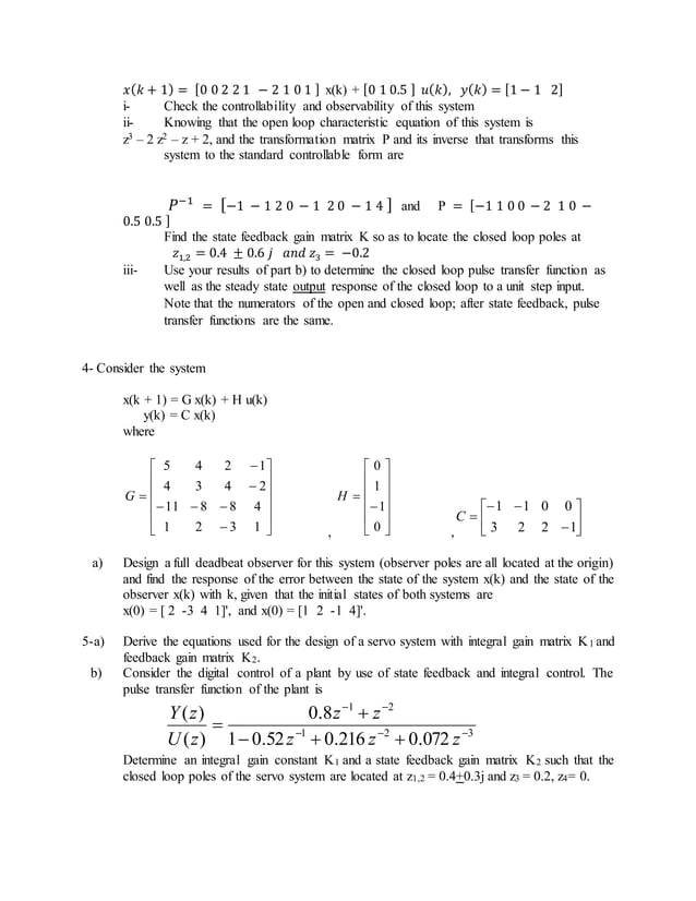 Control assignment#4 | PDF