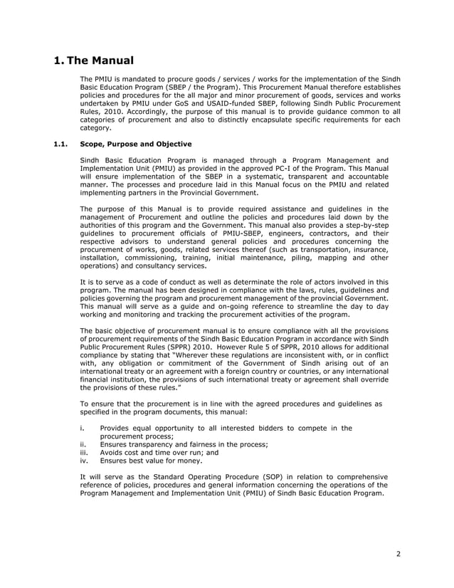 SBEP Procurement Manual | PDF