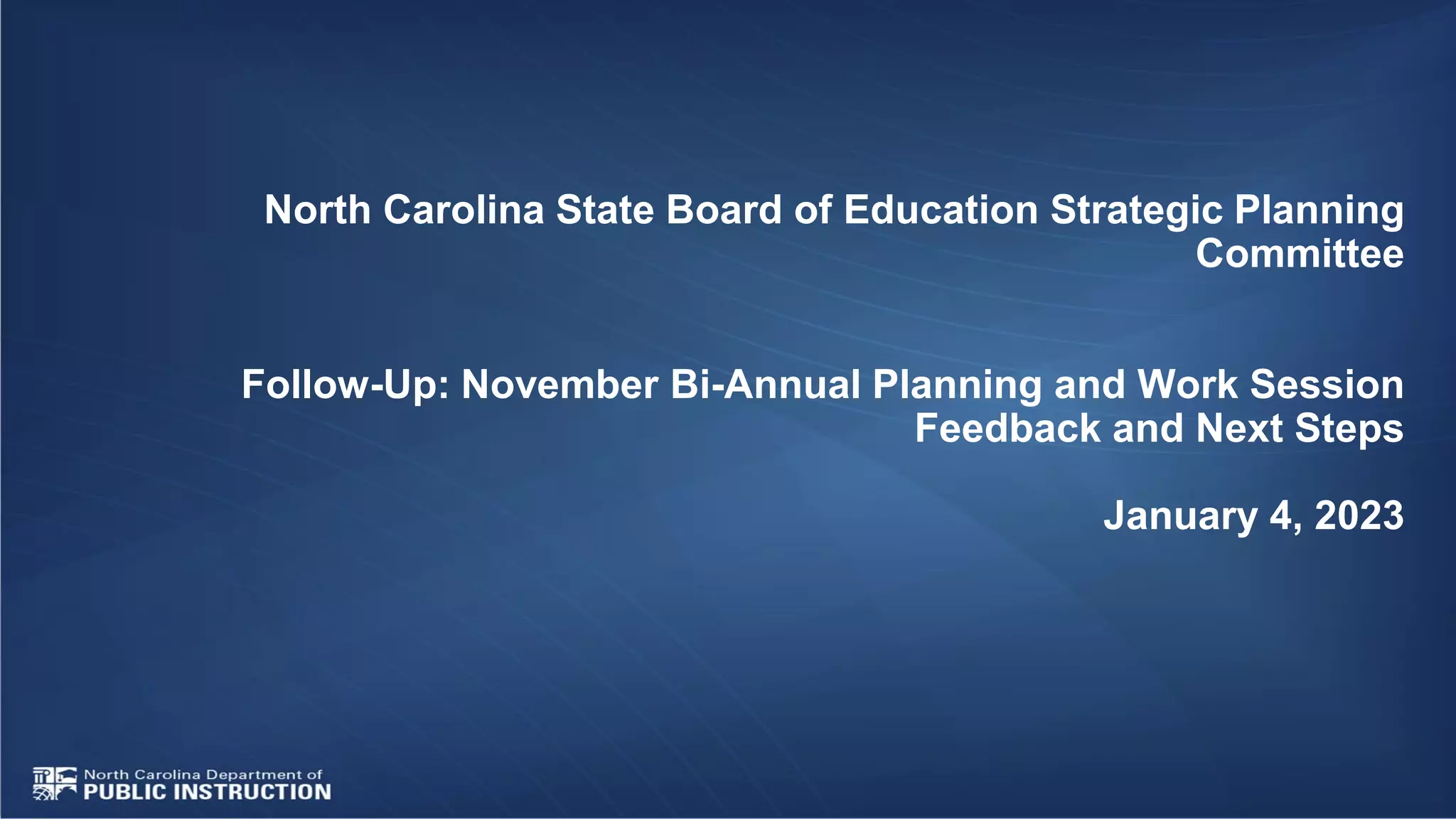 SBE Strategic Plan Discussion - January 2023 ...