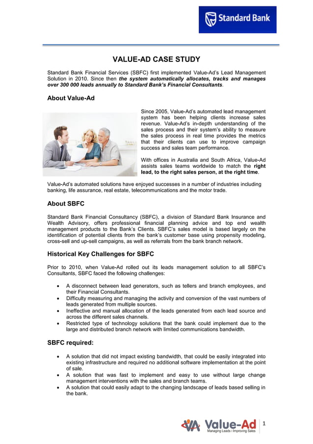 Standard Bank Case Study | PDF | Sales | Business