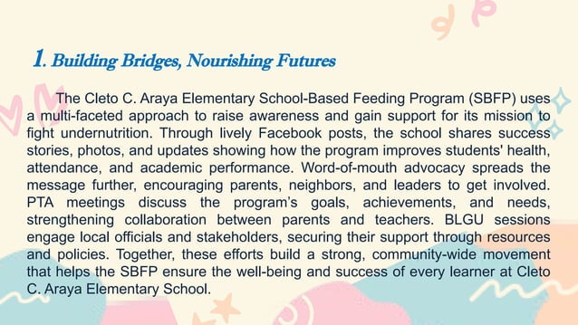 SBFP Best Practices Slides for evaluation | PPTX